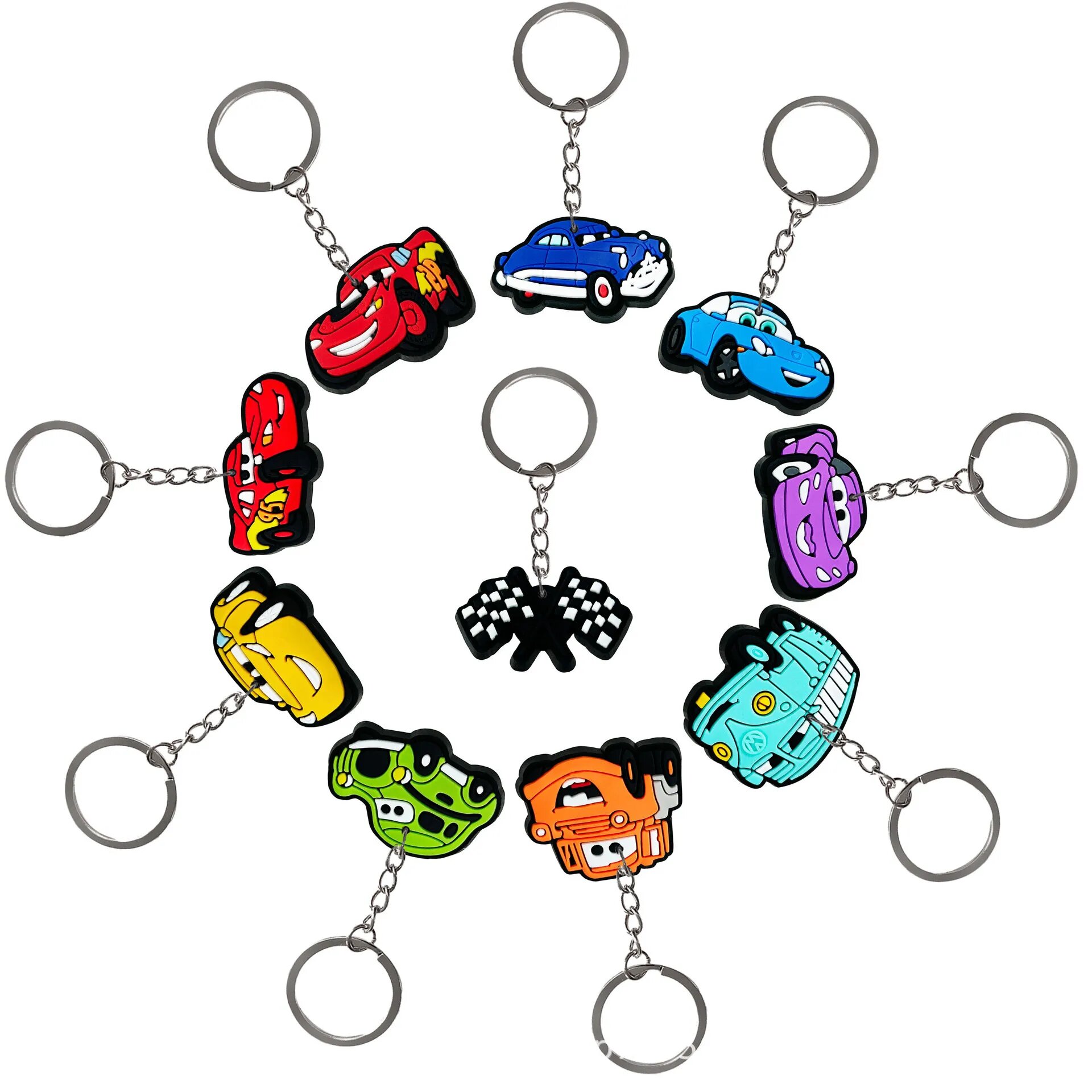 Набор брелоков "Cars" 10шт, цветной