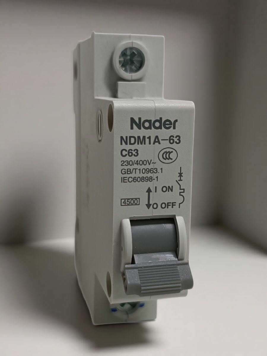 Автоматический выключатель Nader 1P 63А 4.5кА
