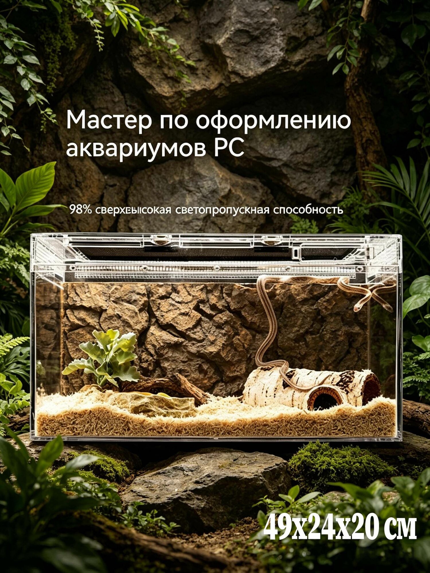 Террариум, Черепаха, рептилия домашняя, акрил, сетка