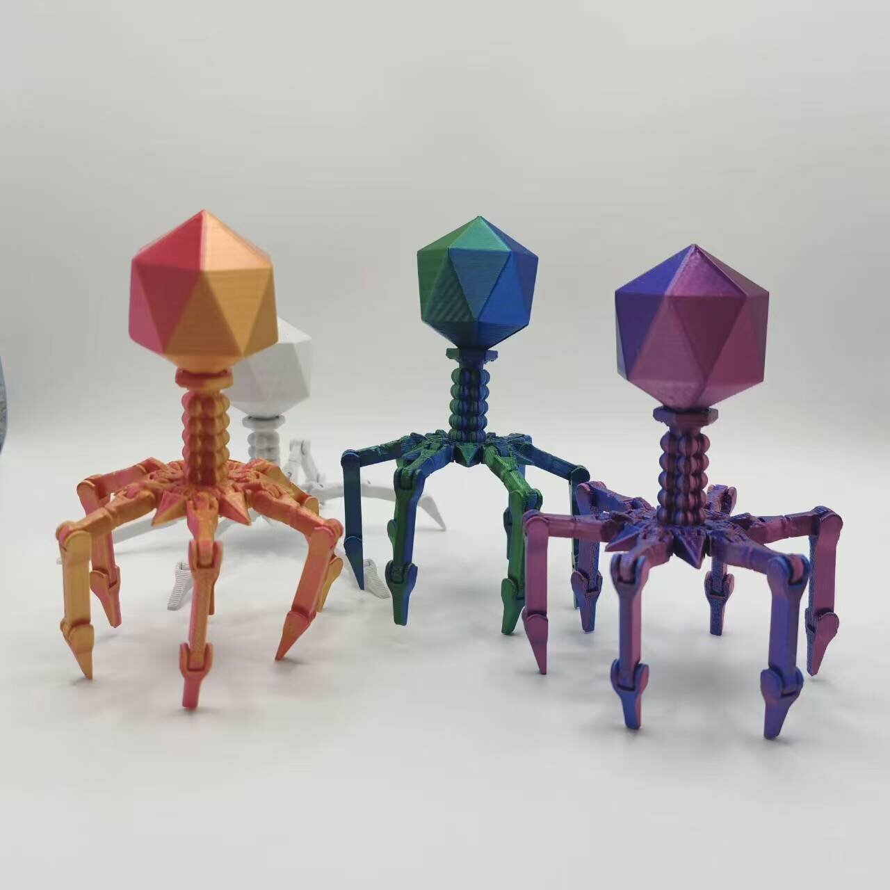 Подвижная модель фага с 3D-печатью, креативный подарок, забавный образовательный биологический вирус, наука, небольшой