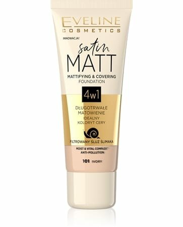 Тональный крем Eveline Cosmetics Satin Matt, оттенок 101 слоновая кость, 30 мл