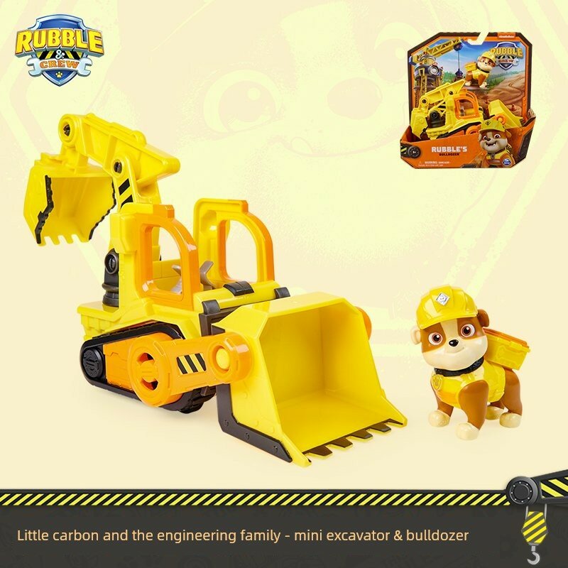 Игрушечный экскаватор-бульдозер с Рабблом из ПАУ-Патрол, детская строительная игра, безопасный пластик