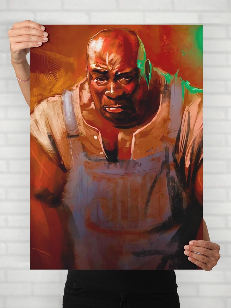 Плакат на стену для интерьера Зеленая миля (Green Mile - Джон Коффи 9) - Постер по фильму кино формата А1 (60x84 см)