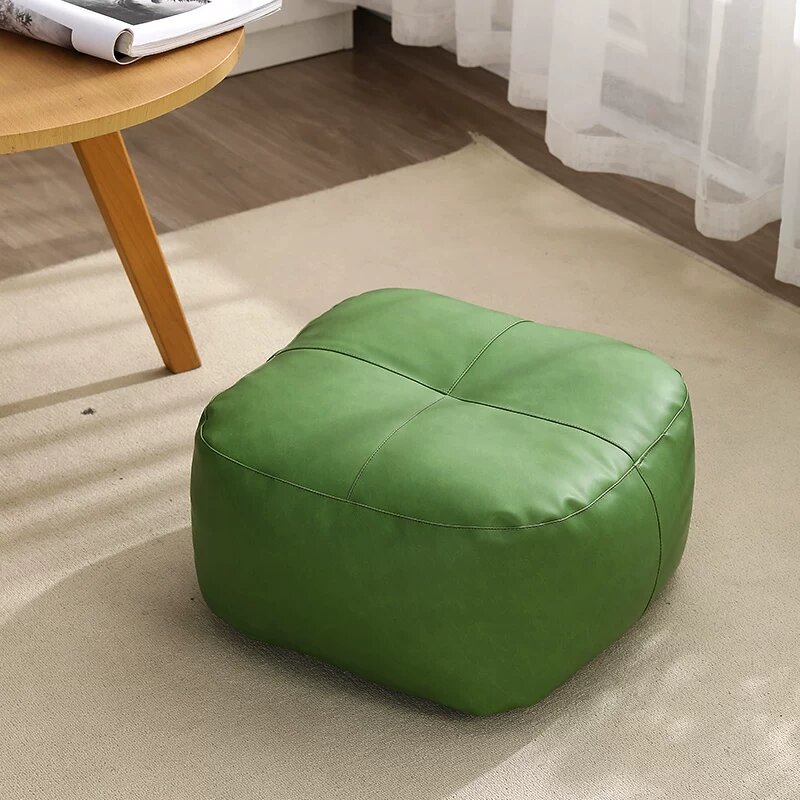 Подушка-стул из ПУ-кожи, размеры 40x40x20 см, винтажный зеленый цвет для гостиной