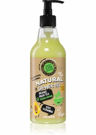 Средство для душа Organic Shop Skin Super Good, Organic Green Tea & Golden Papaya, 500 мл