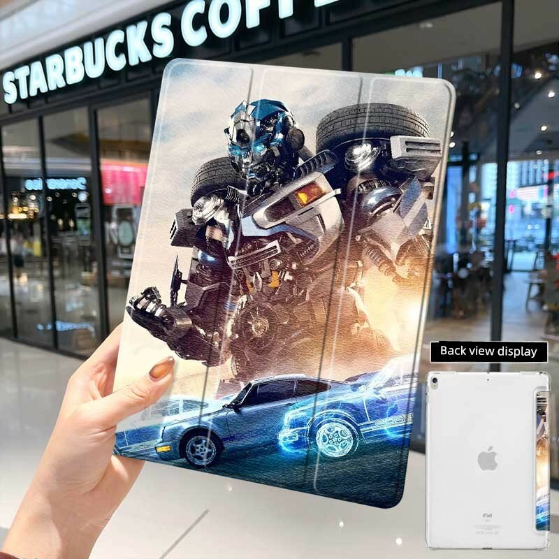 2026 iPad 12-е поколение 11-дюймовый тройной складной защитный чехол с отсеком для ручки и подставкой, черный