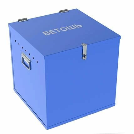 Ящик 500х500х500 500х500х500 мм техноцикл экологическая металлическая тара для сбора и временного хранения отходов, оранжевый, маркировка Батарейки и аккумуляторы