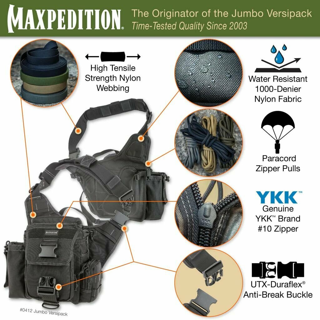Сумка Maxpedition MX412W Jumbo Versipack, Wolf Gray — фото 1