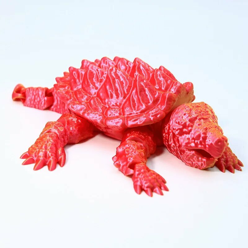 15 см Красно-золотая подвижная модель черепахи из 3D-печати, подарок для детей, образовательная игрушка с подвижными