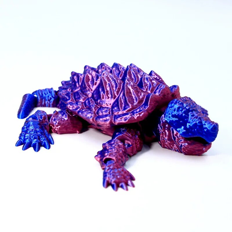 15 см Красно-синяя подвижная модель черепахи из 3D-печати, детская игрушка, образовательный сувенир с подвижными