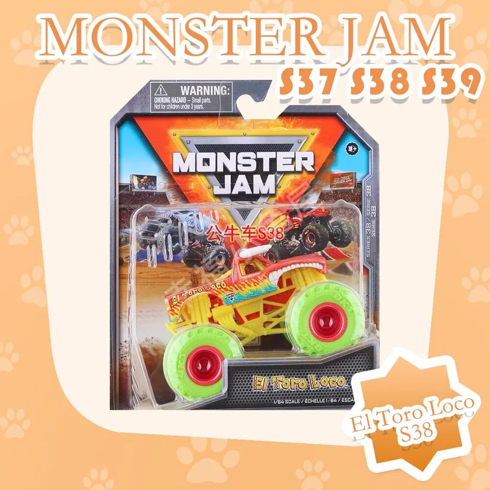 Машинка Spin Master Monster Jam Монстр Трак Мультяшный Aвтомобиль, 2024 новая модель S37 S38 S39, подарок