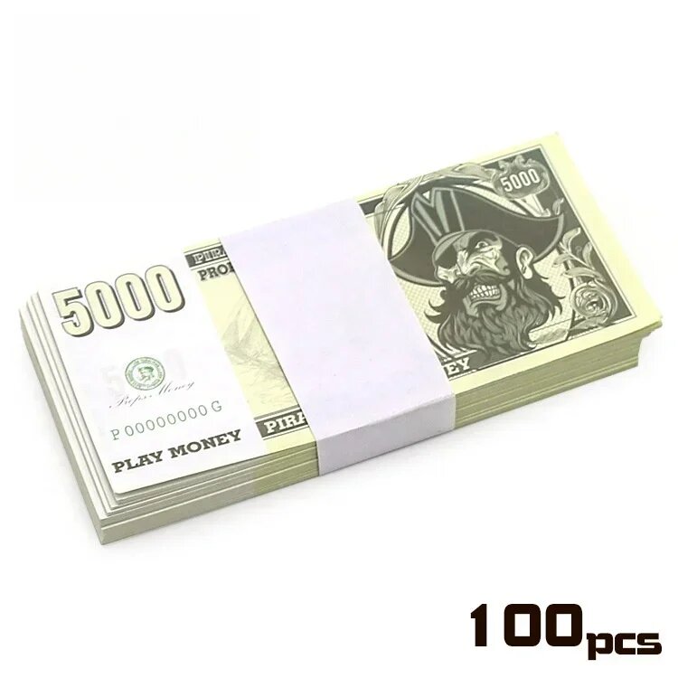 Пиратские банкноты 5000, 100 шт, цвет Pirate
