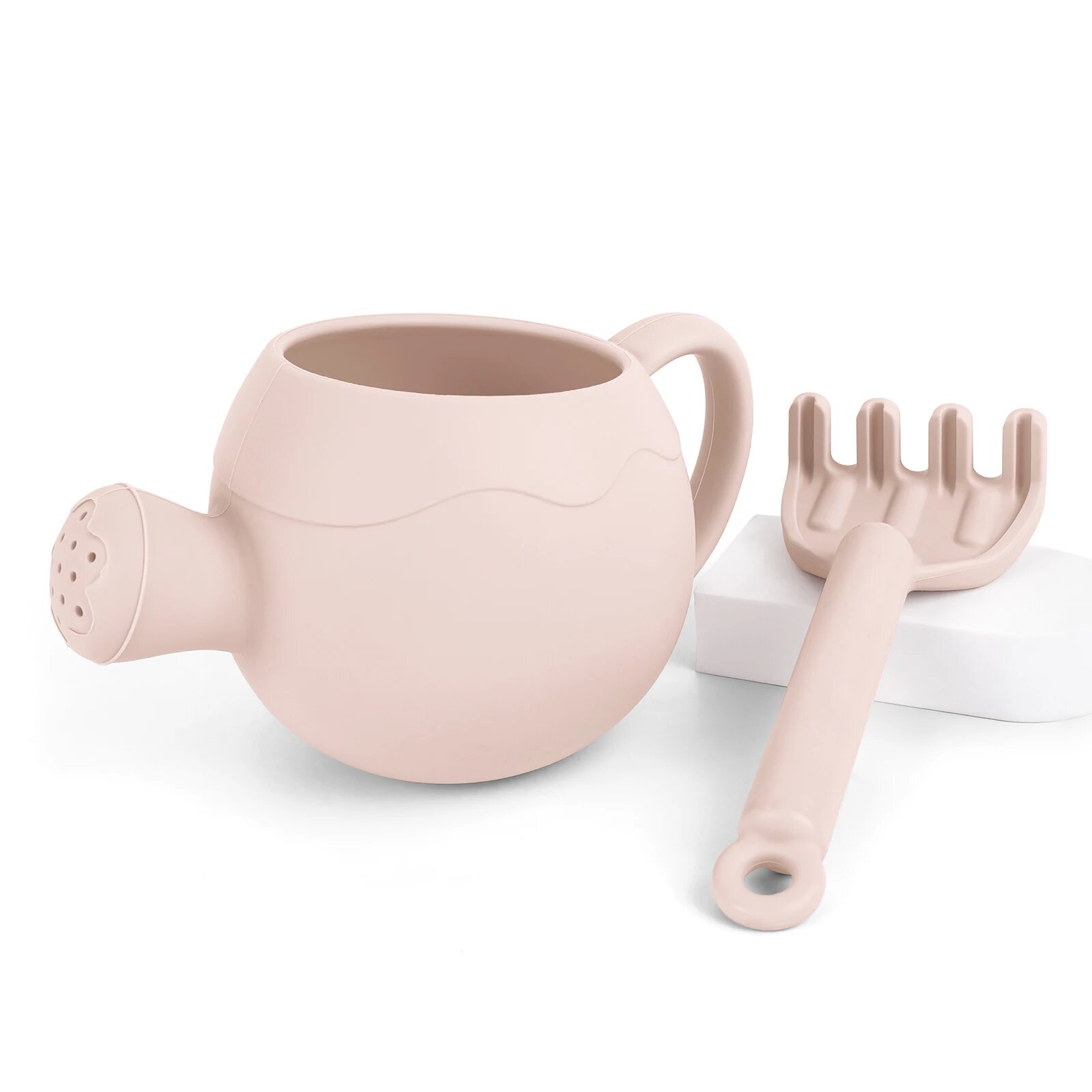 Силиконовое ведро и совок для песка, Beige
