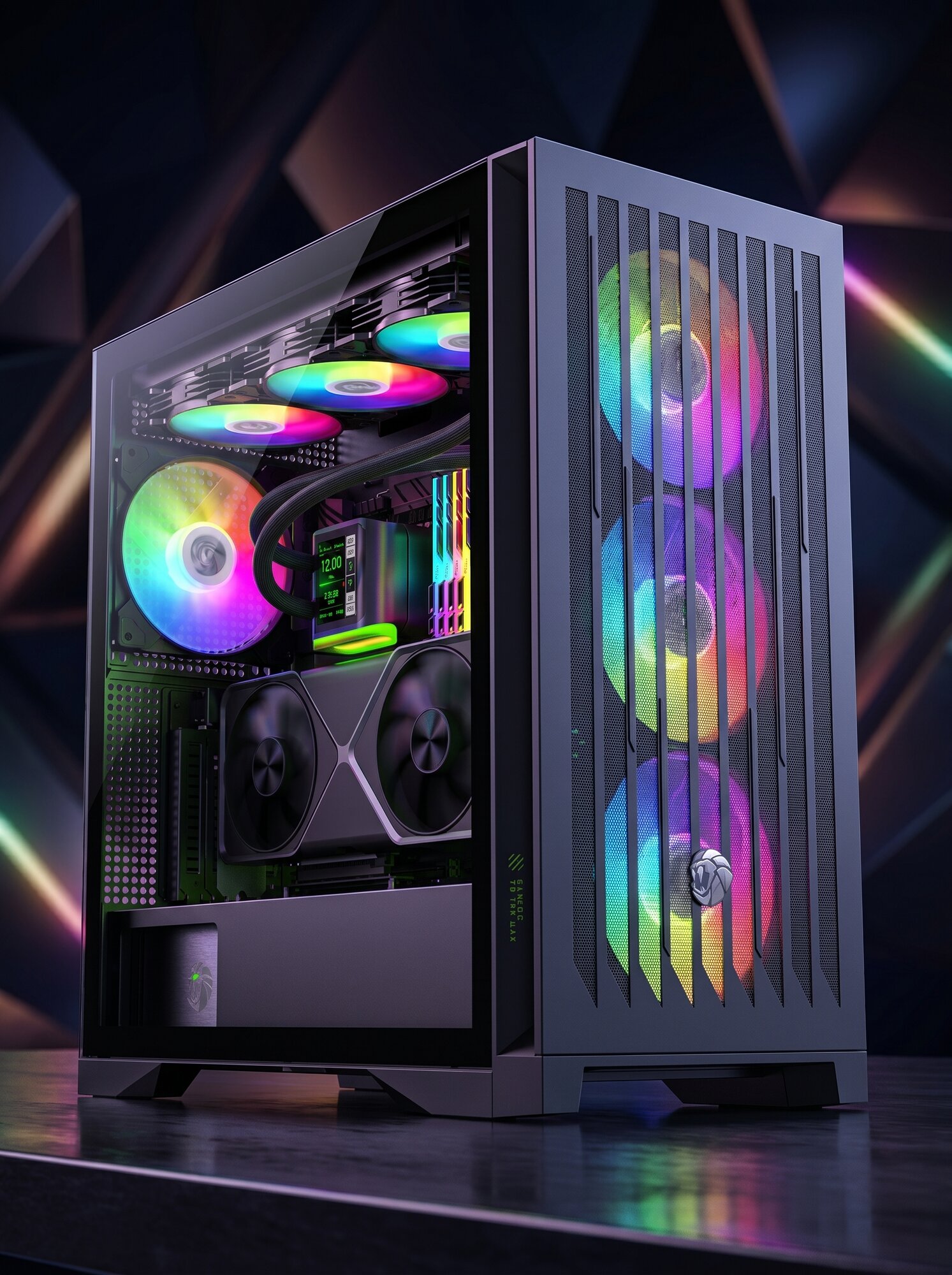 Корпус для ПК GAMEMAX Leader 2 ВК без БП Full-Tower E-ATX, поддержка BTF, Закаленное стекло 4*140мм ARGB