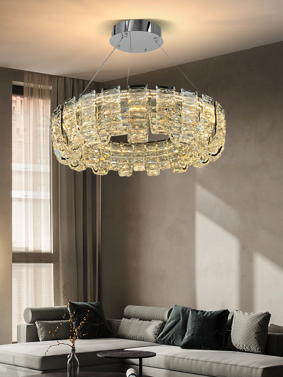 Люстра, с пультом, хрустальная, потолочная, LED, 120Вт, дневной свет, IP20