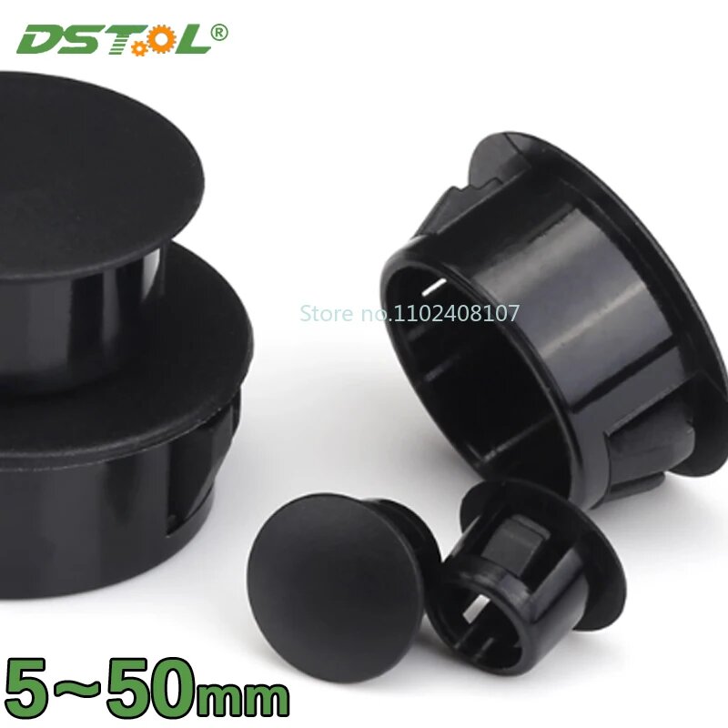 Пластиковые заглушки для отверстий 5-50 мм черные 5Pcs, 14mm Black