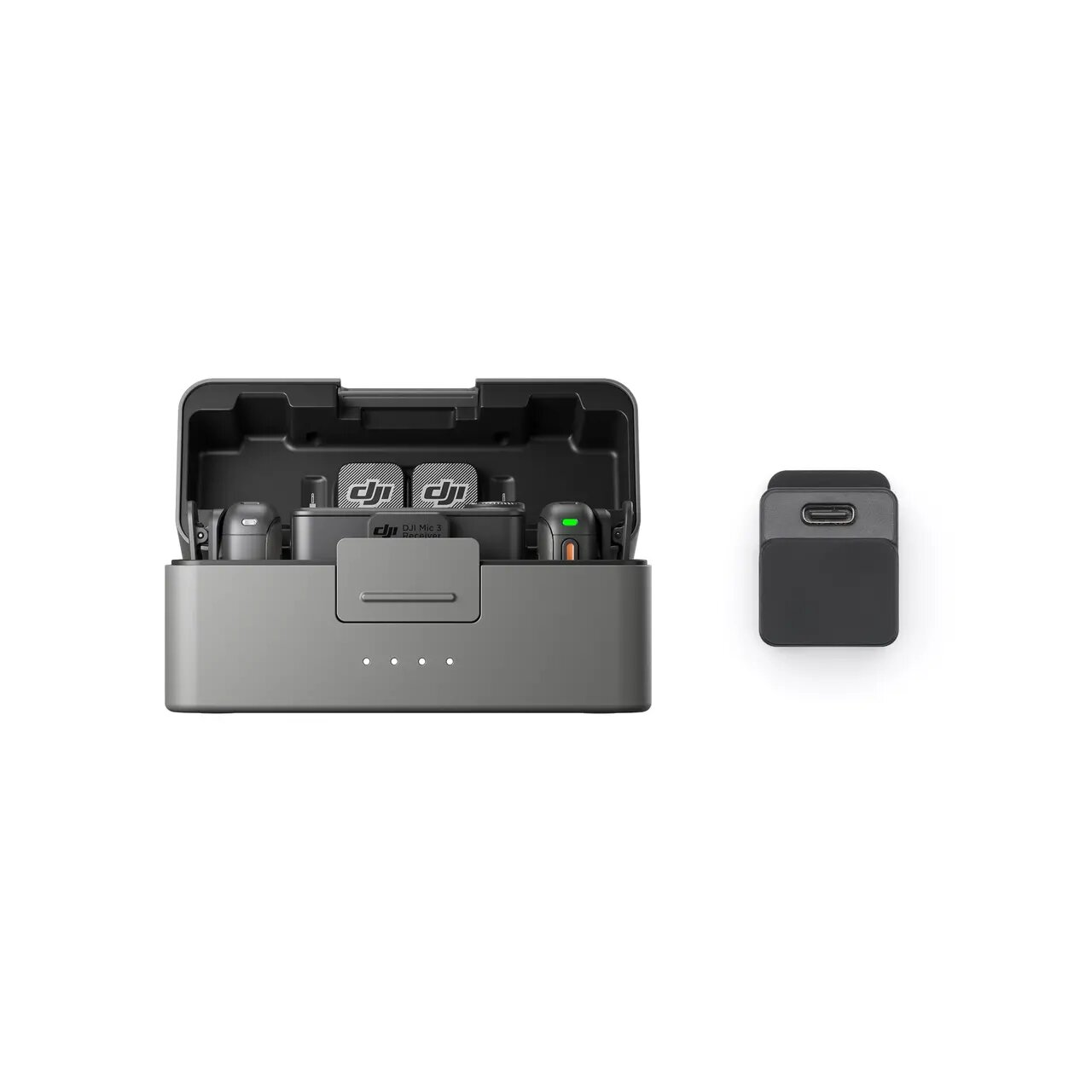 Беспроводной микрофон, DJI Mic 3 (2 TX + 1 RX + Чехол для зарядки + адаптер для камеры) для блогов, подкастов, съёмок