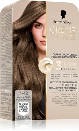 Краска для волос Schwarzkopf Creme Supreme, оттенок 1-0 Natural Black, 60 мл