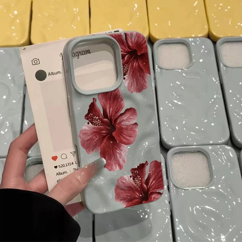 Силиконовый чехол с цветочным узором «Лилия» для iPhone 17 Pro Max, 16, 13, 12, 15, 14 Pro, а также для iPhone 16, 13 Pro, 17, 11, 14, 15 Pro Max