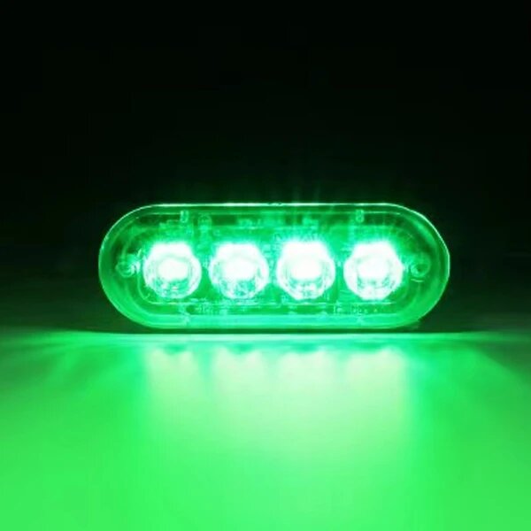 Автомобильный стробоскоп 12/24В, 4 LED, зеленый, мигающий