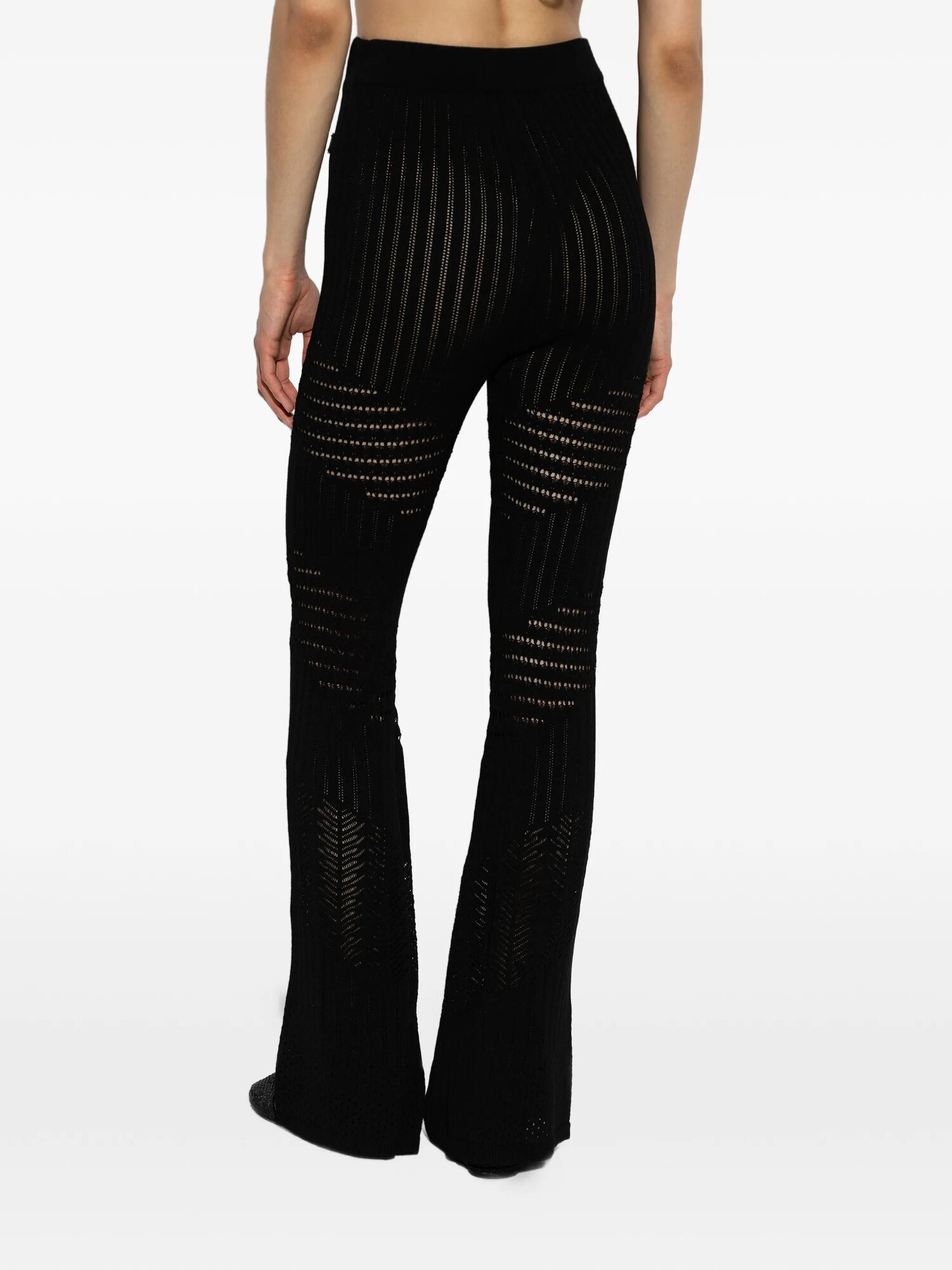 Брюки AKEP Open-knit flared trousers, размер 46, black/black — фото 1