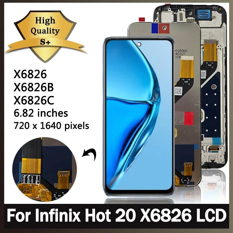 Экран для Infinix Hot 20 Black NO Frame 6.82" в сборе