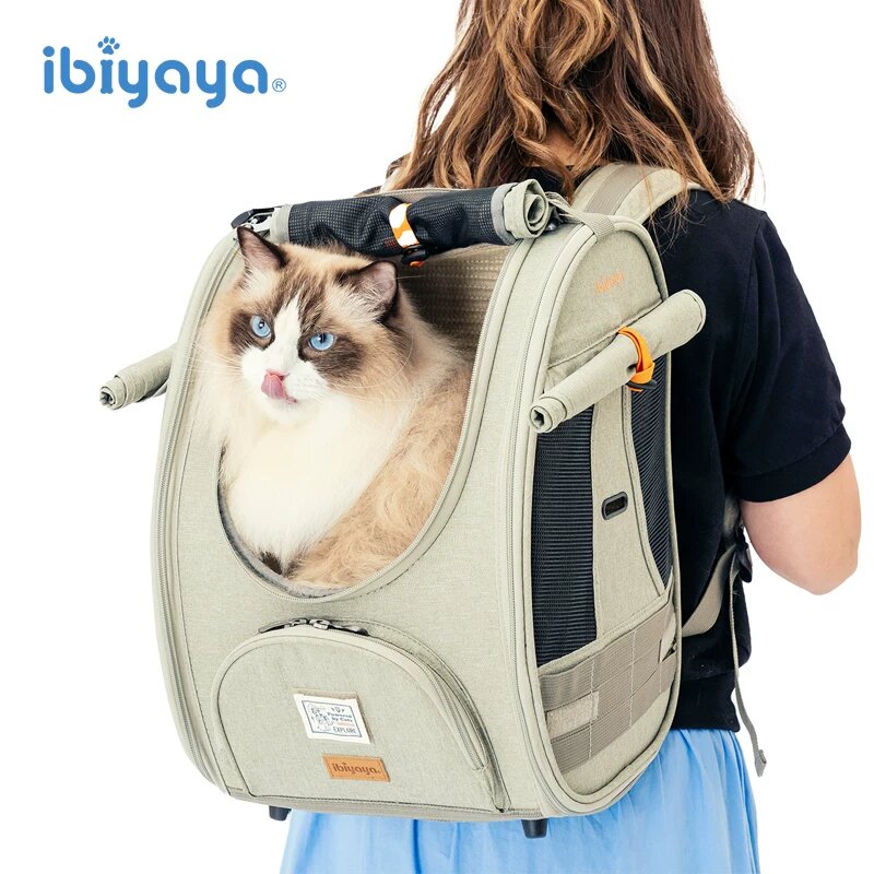 Рюкзак-переноска для кошек ibiyaya, портативный рюкзак для прогулок со встроенной когтеточкой, дышащая капсула-космос