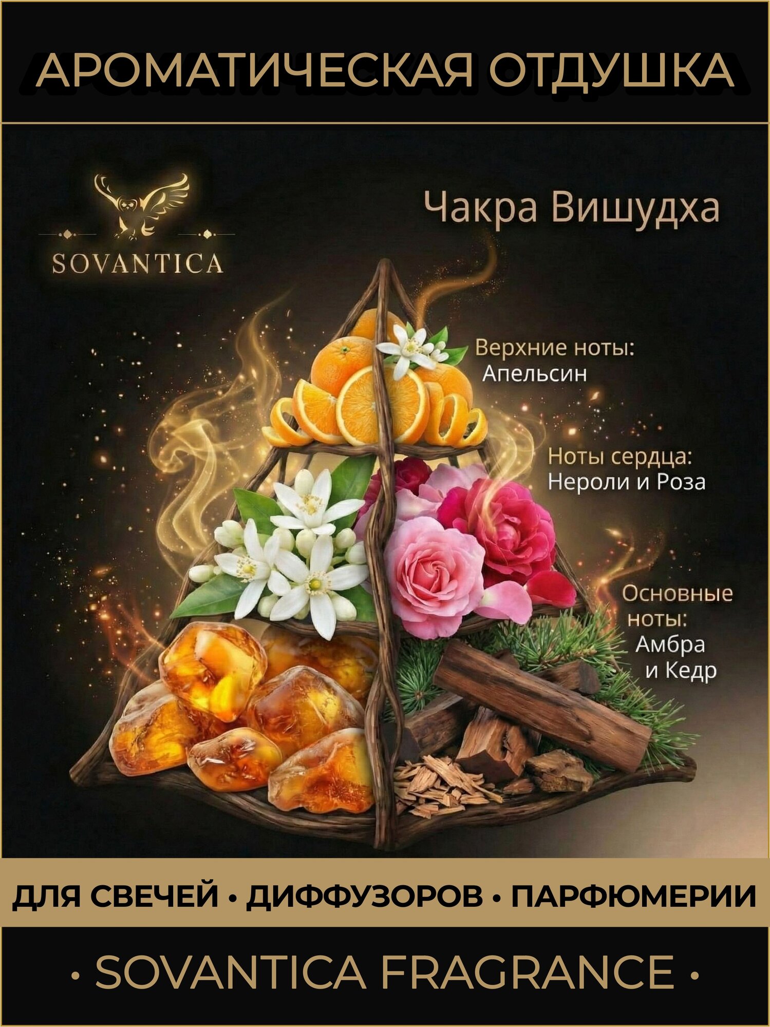 Ароматическая отдушка 10 г Чакра 5 горловая Вишудха, Sovantica