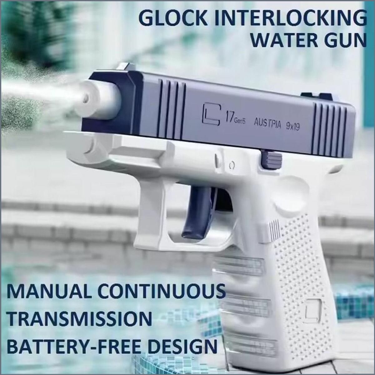 Водяной пистолет Glock, водный пистолет летний, детское оружие