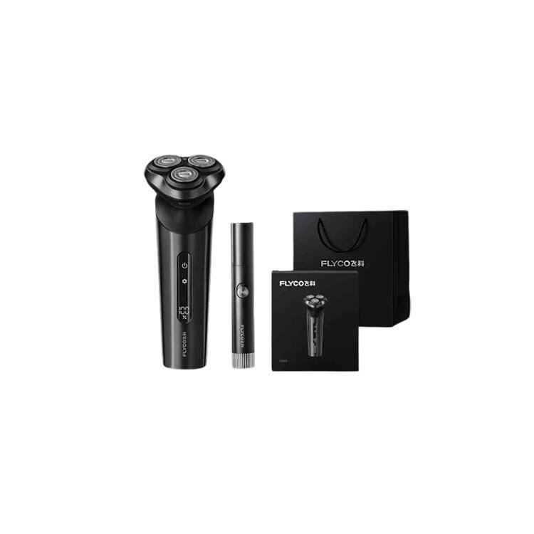 Электробритва унисекс FLYCO FS929 роторная, триммер для бороды, FS929 Standard Box+Nose Hair Trimmer+Official Shopping Bag