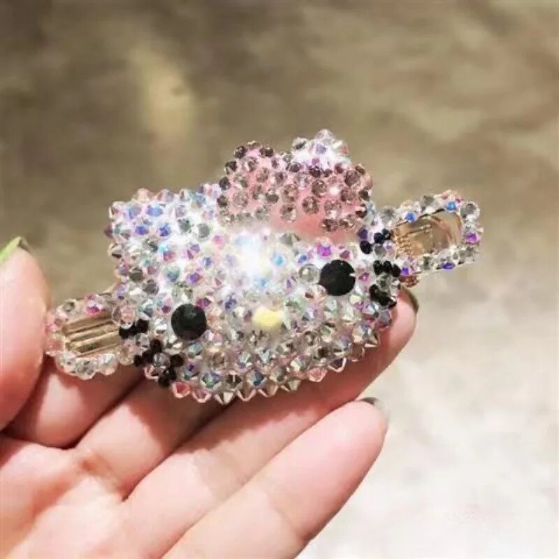 Новая заколка для волос Sanrio Hello Kitty, блестящая и милая, жемчужная заколка для волос для девочек, модный аксессуар для волос в стиле Y2K, подарок для невесты.