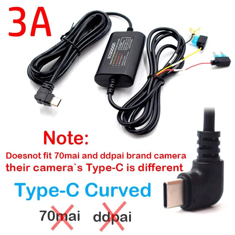 Автомобильный адаптер 3.0A Type-C Curved