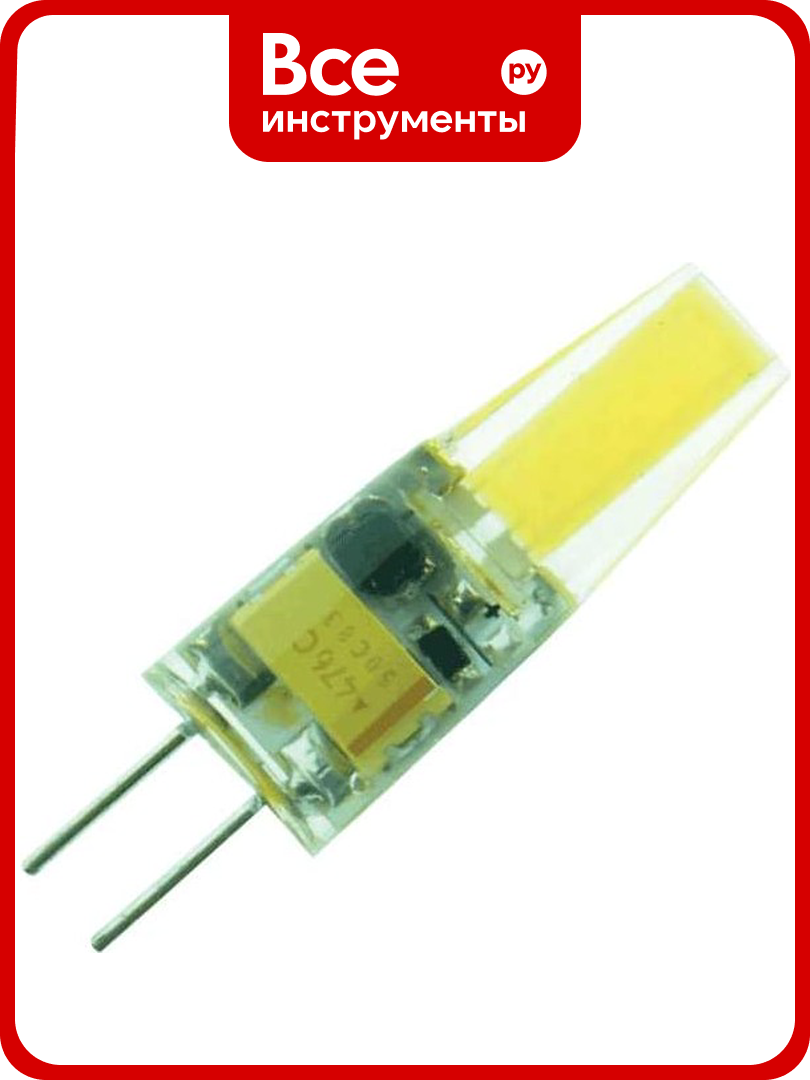 Лампа FL-LED G4-COB 3W 12V 2700К G4 210lm 10x32mm FOTON_LIGHTING 607065, теплый белый свет, энергосберегающая