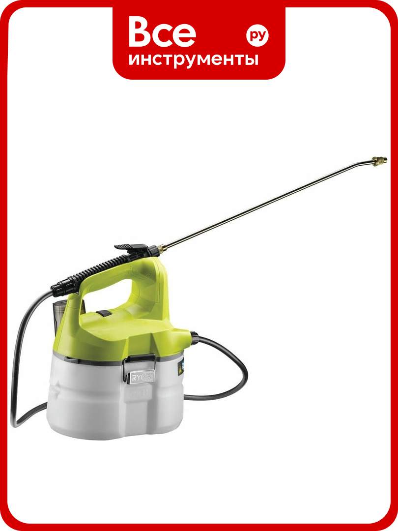 Аккумуляторный опрыскиватель Ryobi ONE+ OWS1880 5133002676, 3.5 л, с плечевым ремнем, телескопической штангой и прочным