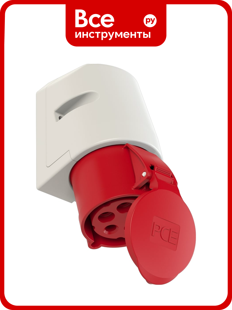 Настенная розетка PCE 32А 400V 3P+N+E IP44 125-6