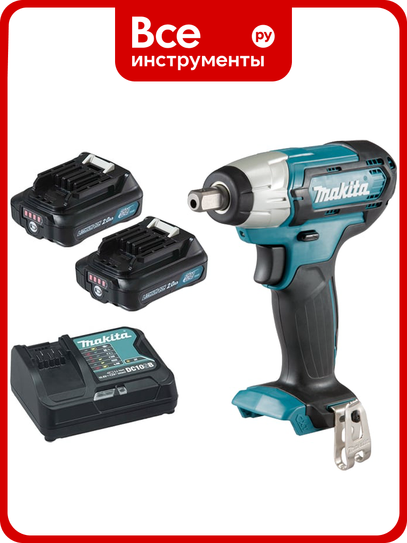Гайковерт Makita TW141DWAE, Li-Ion, 12В, 2Ач, 145 Нм, 2 аккумулятора