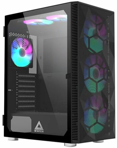 Компьютерный корпус MONTECH X3 MESH (X3 MESH (B)) черный - Midi Tower, ATX, USB 2.0 Type-A, USB 3.2 Gen 1 Type-A