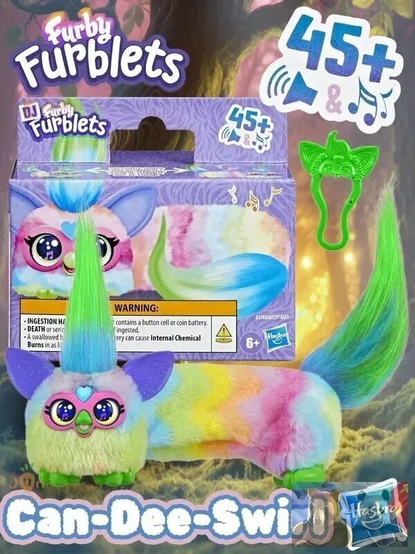 Ферби пикси Hasbro Furby DJ Furblets Can-Dee-Swirl G1782 / детская интерактивная игрушка, Умеет петь, имеет мягкое тело, подходит для развивающих игрушек старше 3 лет