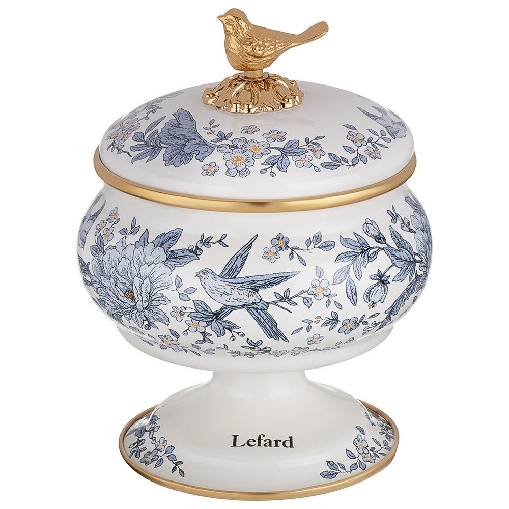 Сахарница lefard эмалированная на ножке, серия royal garden, 0,85л