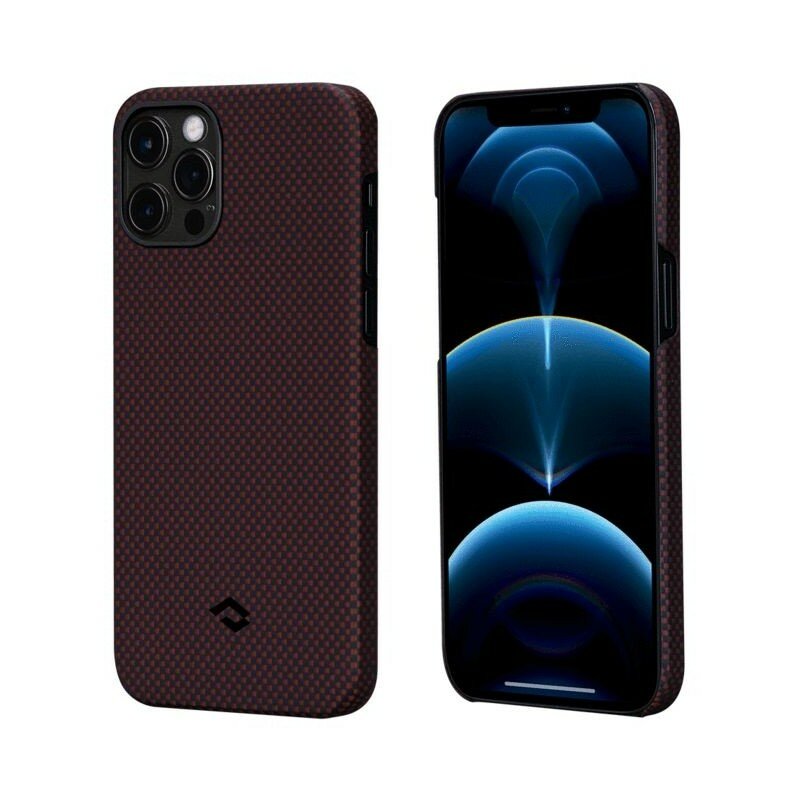 Чехол Pitaka MagEZ Case для iPhone 12/12 Pro, красно-черный, кевлар (арамид)