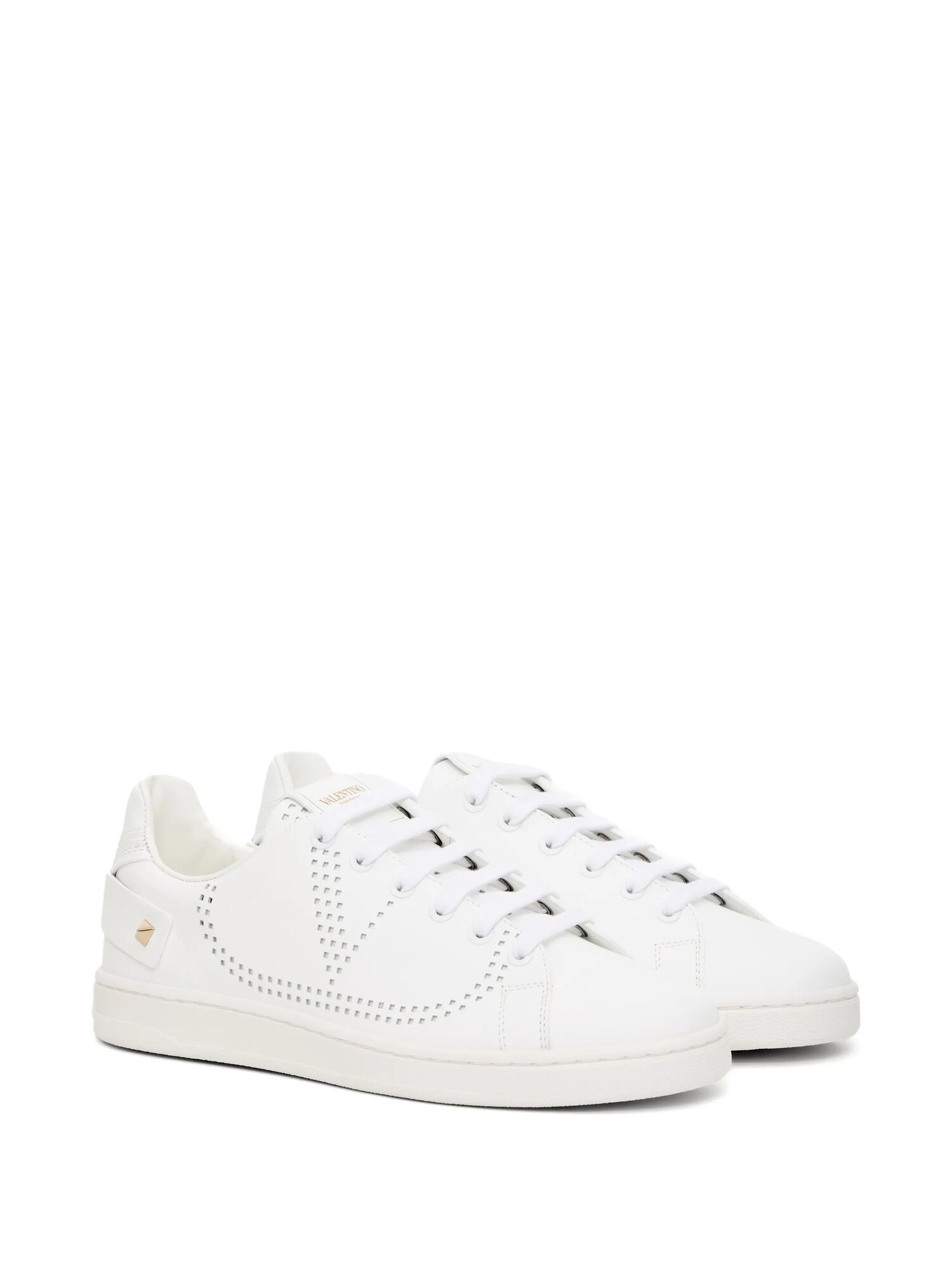 Кроссовки Valentino Backnet calfskin sneakers, размер 38, бежевый/белый — фото 1