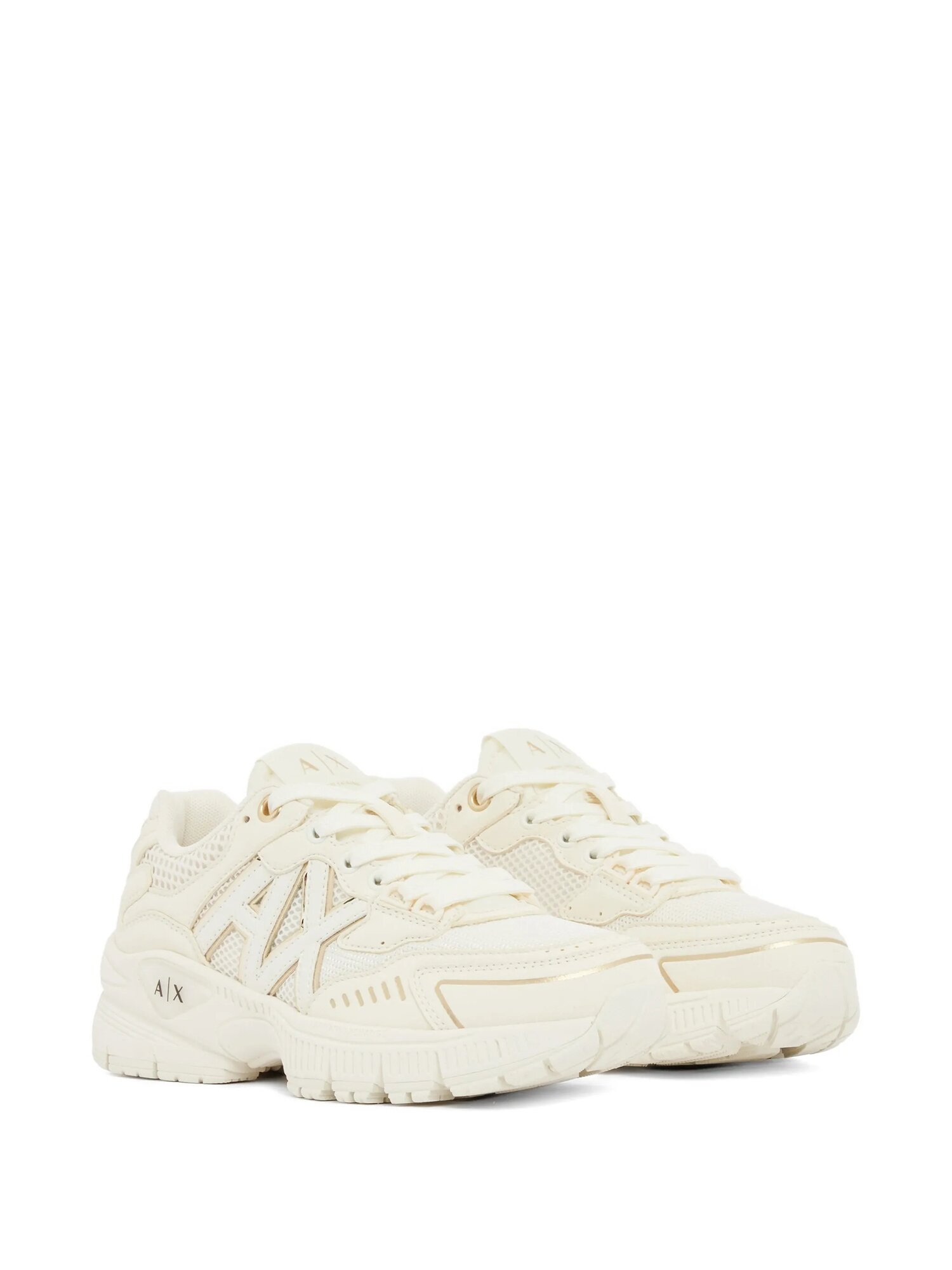 Кроссовки Armani Exchange Logo-patch panelled sneakers, размер 41, white — фото 1