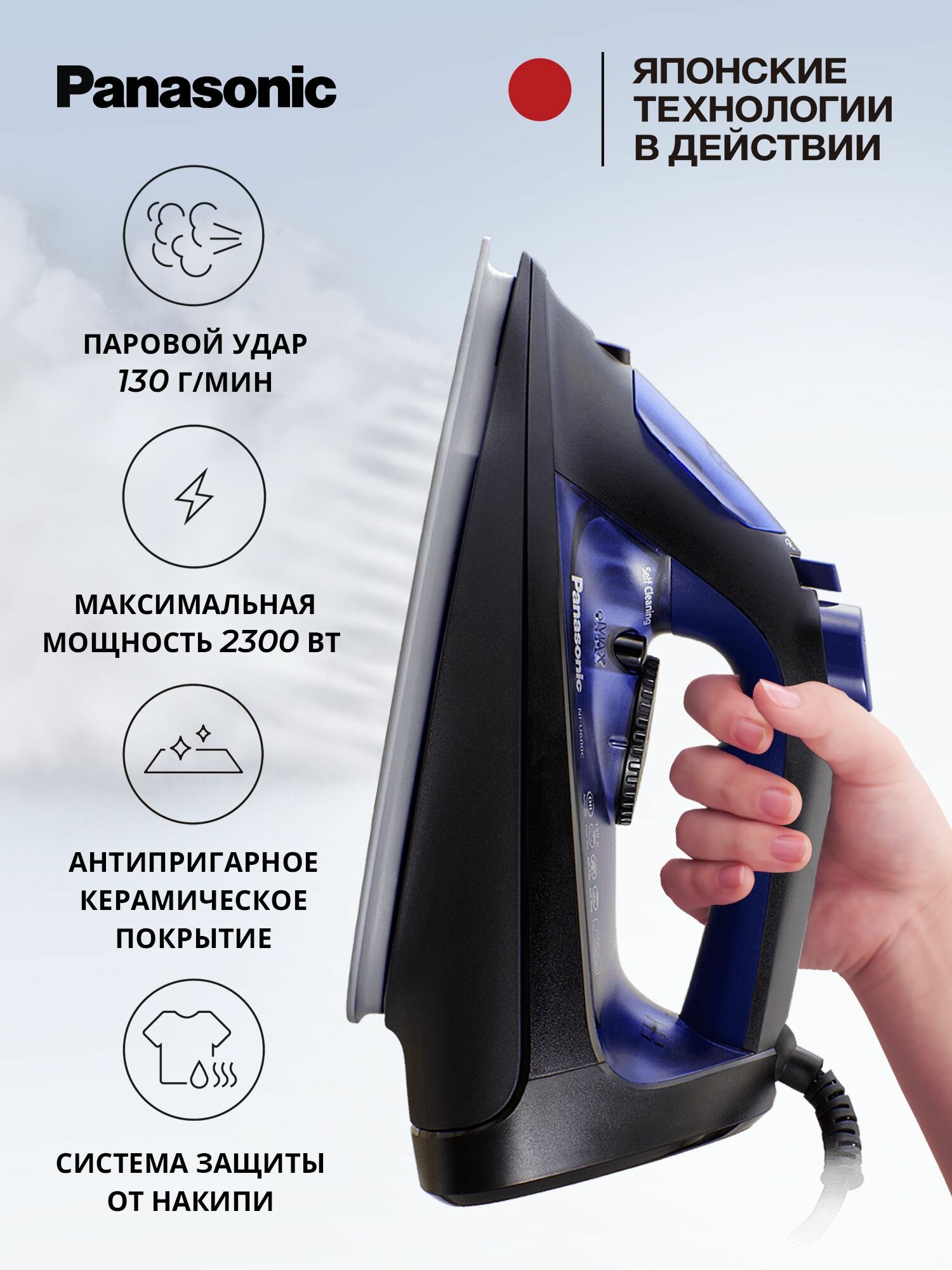Электрический паровой утюг Panasonic NI-U600CATW