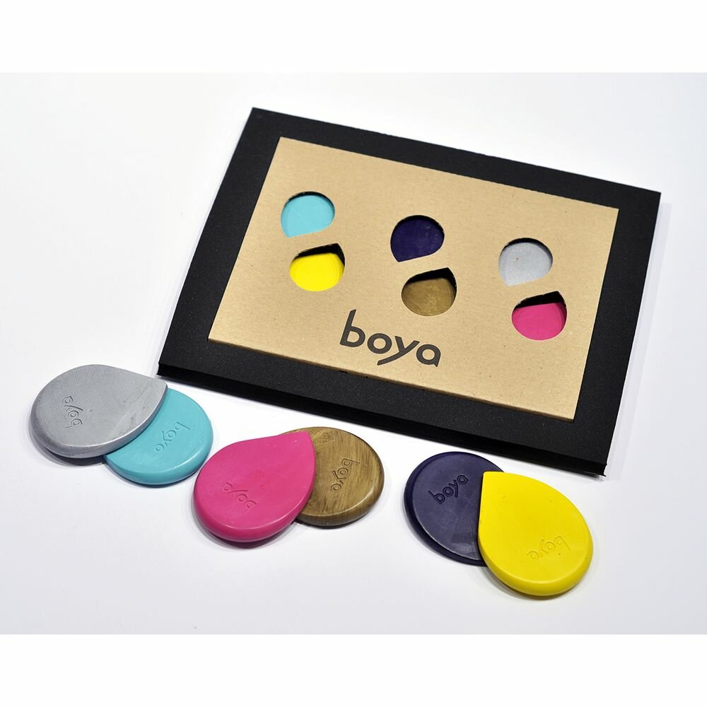 Пастель BOYA d.o.o. Восковая, для рисования, мелки ярких цветов, 6 шт