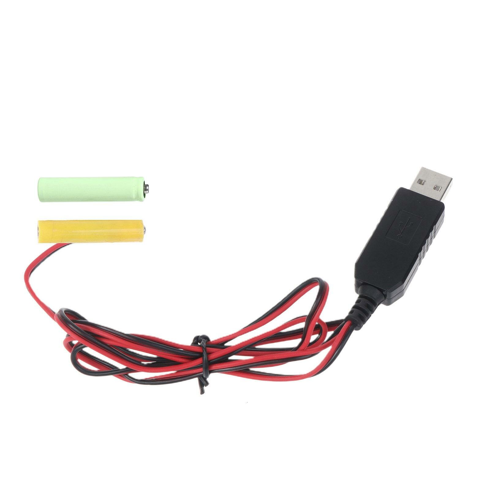 Универсальный USB-кабель-заменитель батареек AAA 3V/1.5V, 2 шт, 1m