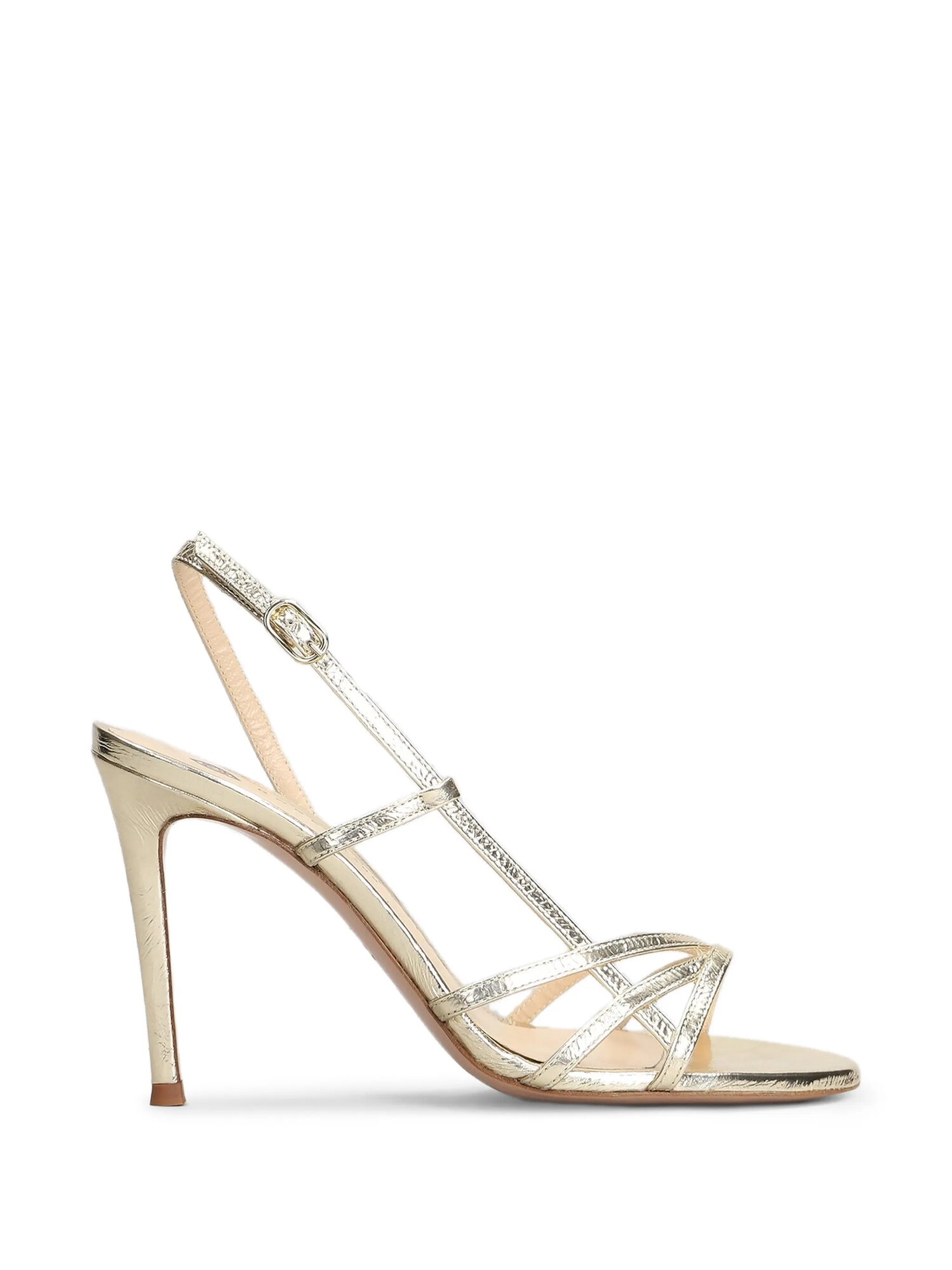 Босоножки Strappy metallic leather sandals