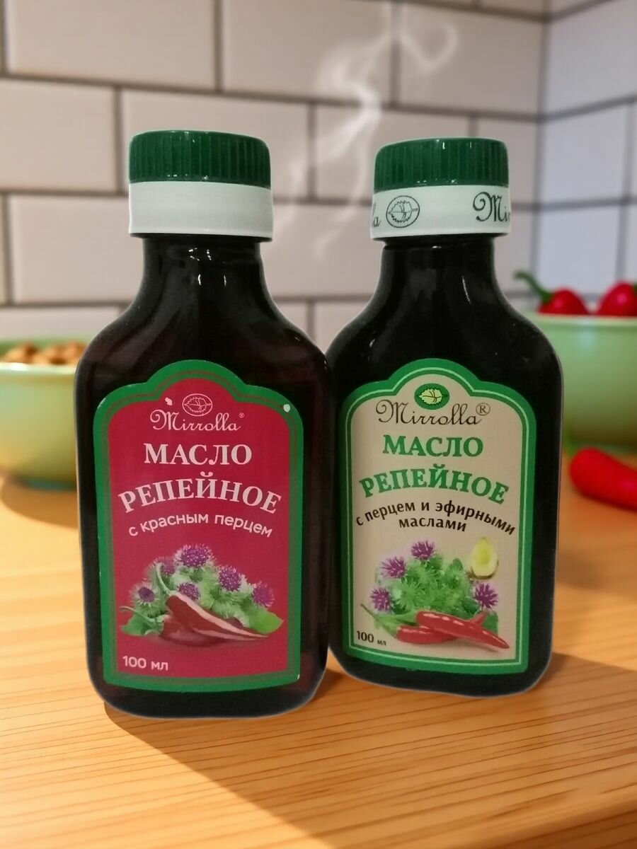 Масло для волос репейное с эфирными маслами , с перцем 100 мл-2 штуки