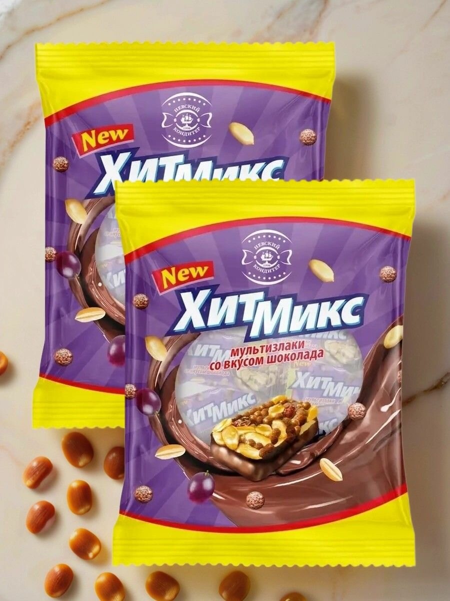 Конфеты "Хитмикс" с арахисом, 300 г х 2 шт