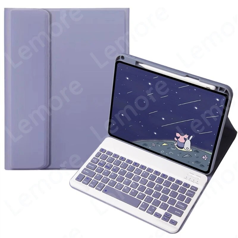 Чехол-клавиатура Xiaomi Poco Pad M1 12.1" с отсеком для стилуса Фиолетовый, Russian, lavender grey