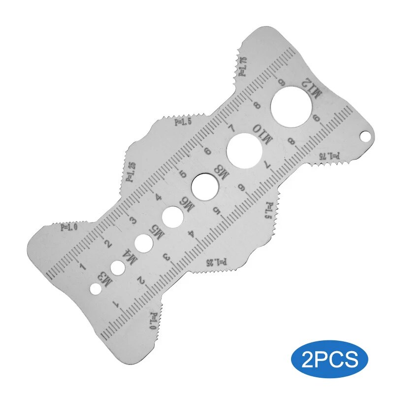 Измеритель резьбы из нержавеющей стали 2Pcs